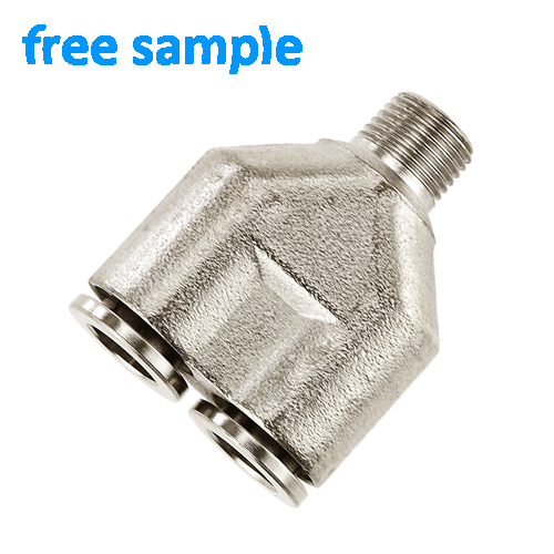 Brass Y Push in Fitting with BSPP/G Thread