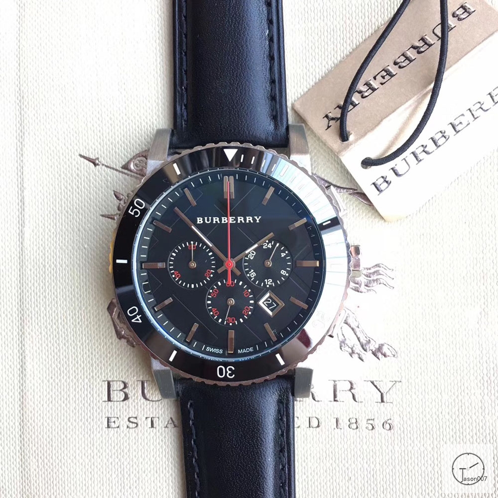 Burberry Black Dial 42MM Quartz Chronograph Stainless Steel Bracelet ...