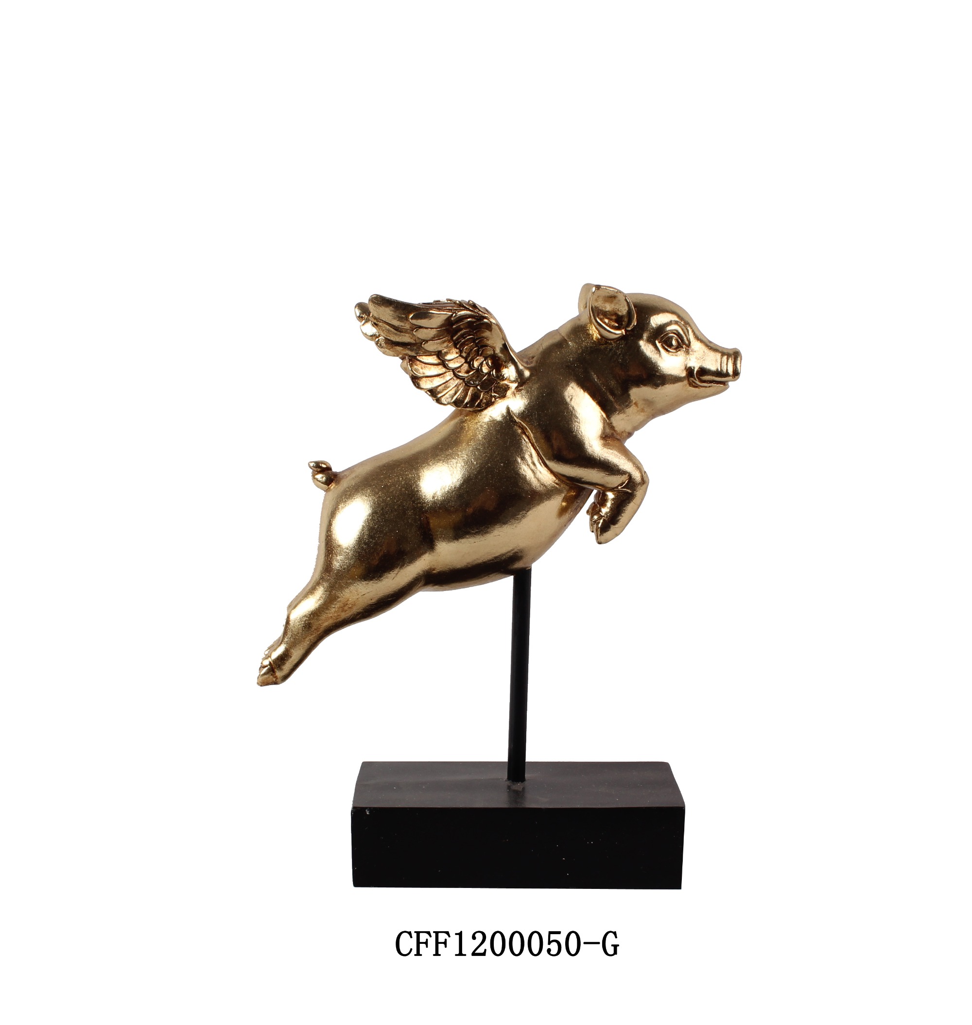 Resin gold flying pig