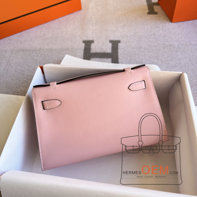 Kelly pochette Swift 3Q Rose sakura Silver