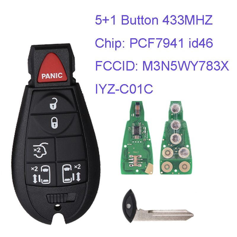 MK320021 5+1 Button 433mhz Remote Control Smart Remote Key for C ...