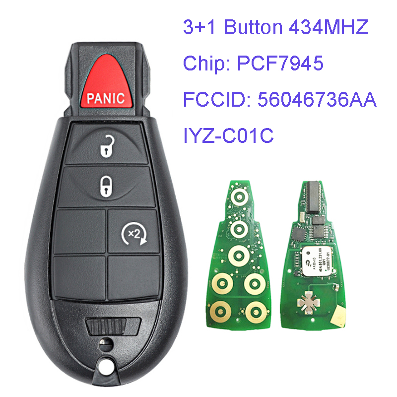 MK310023 3+1 Button 434MHZ Smart Remote Key for Jeep Grand Cherokee ...