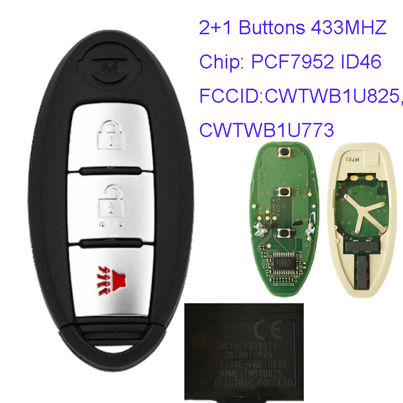 MK210040 Original 2+1 Button 433mhz Smart Key for N-issan Cube PCF7952 ...