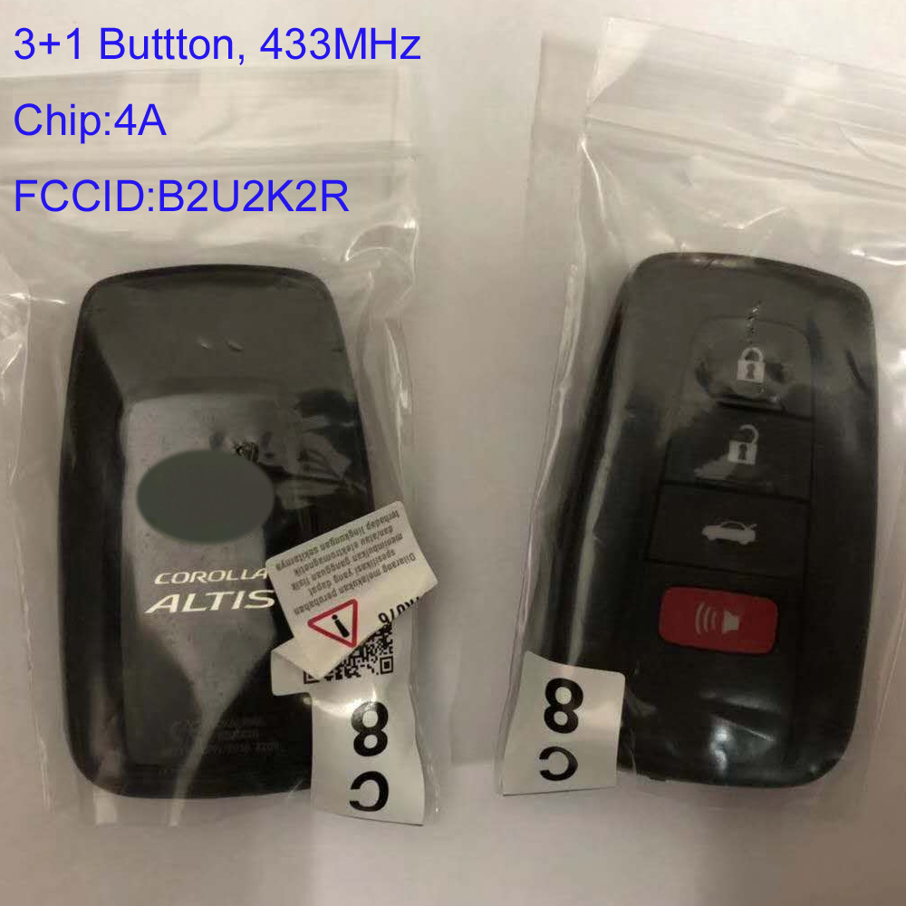 MK190017 Original 3+1 Button 433mhz 4A Chip Smart Key for Corolla Altis ...