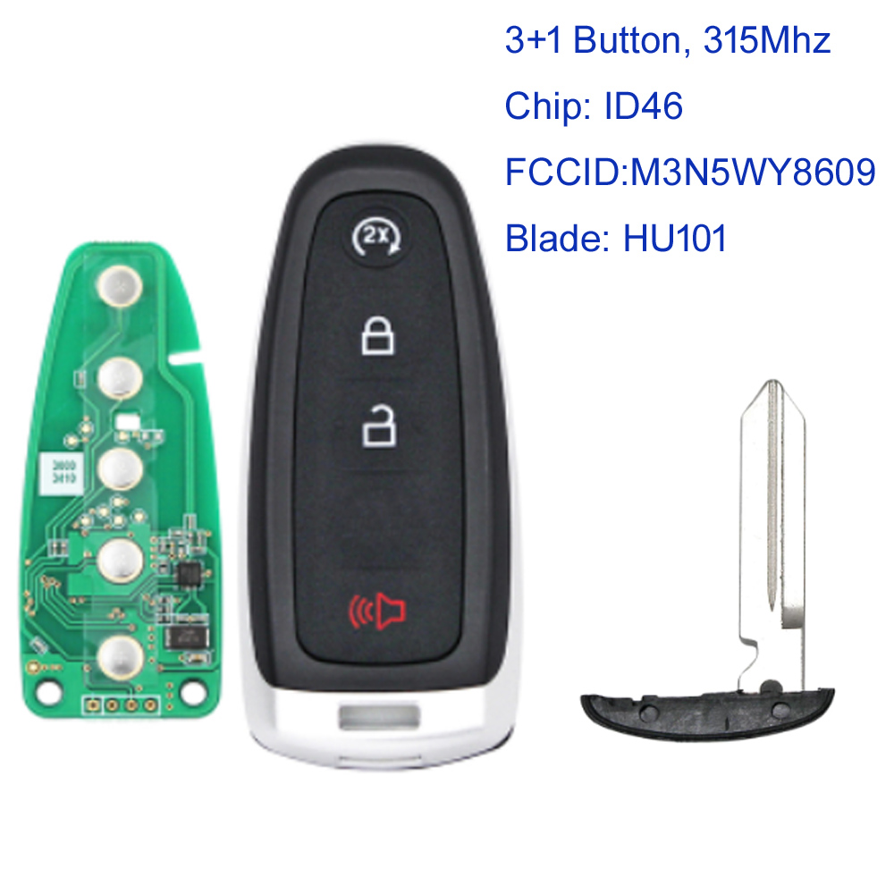 MK160068 3 Buttons 434Hz Smart Key for Ford Focus ST RS 3M5T-15K601-DC ...