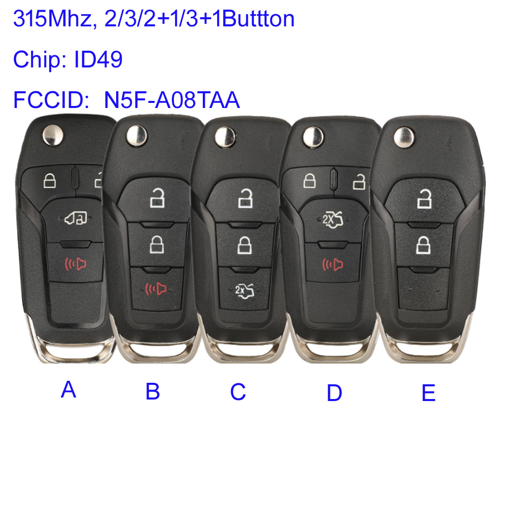 MK1601513 Button 433mhz Flip Key with 4D63 chip For FORD Focus Mondeo ...