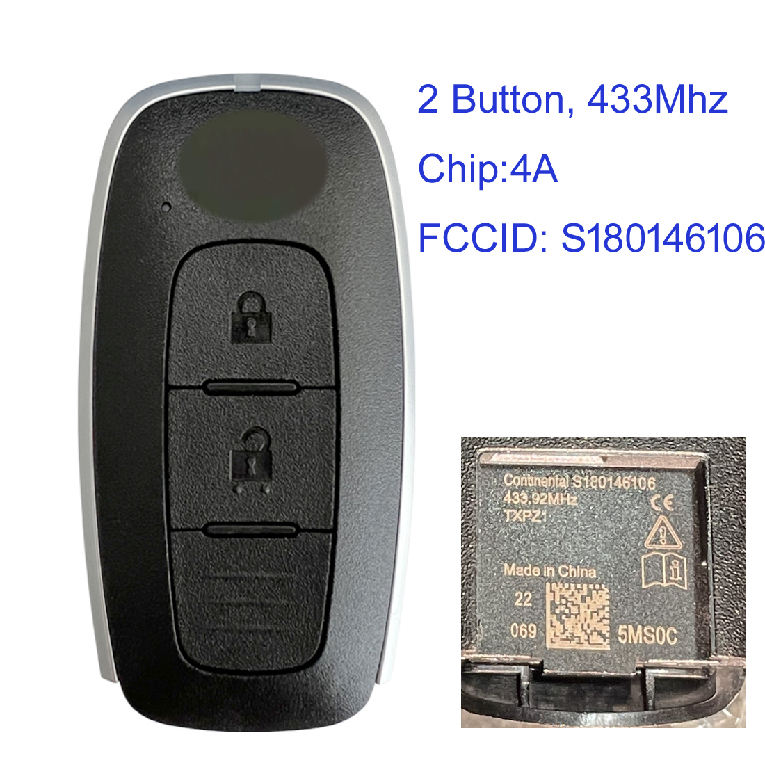 MK210070 2+1 Button 315MHZ Remote Key Control for N-issan rmada ...