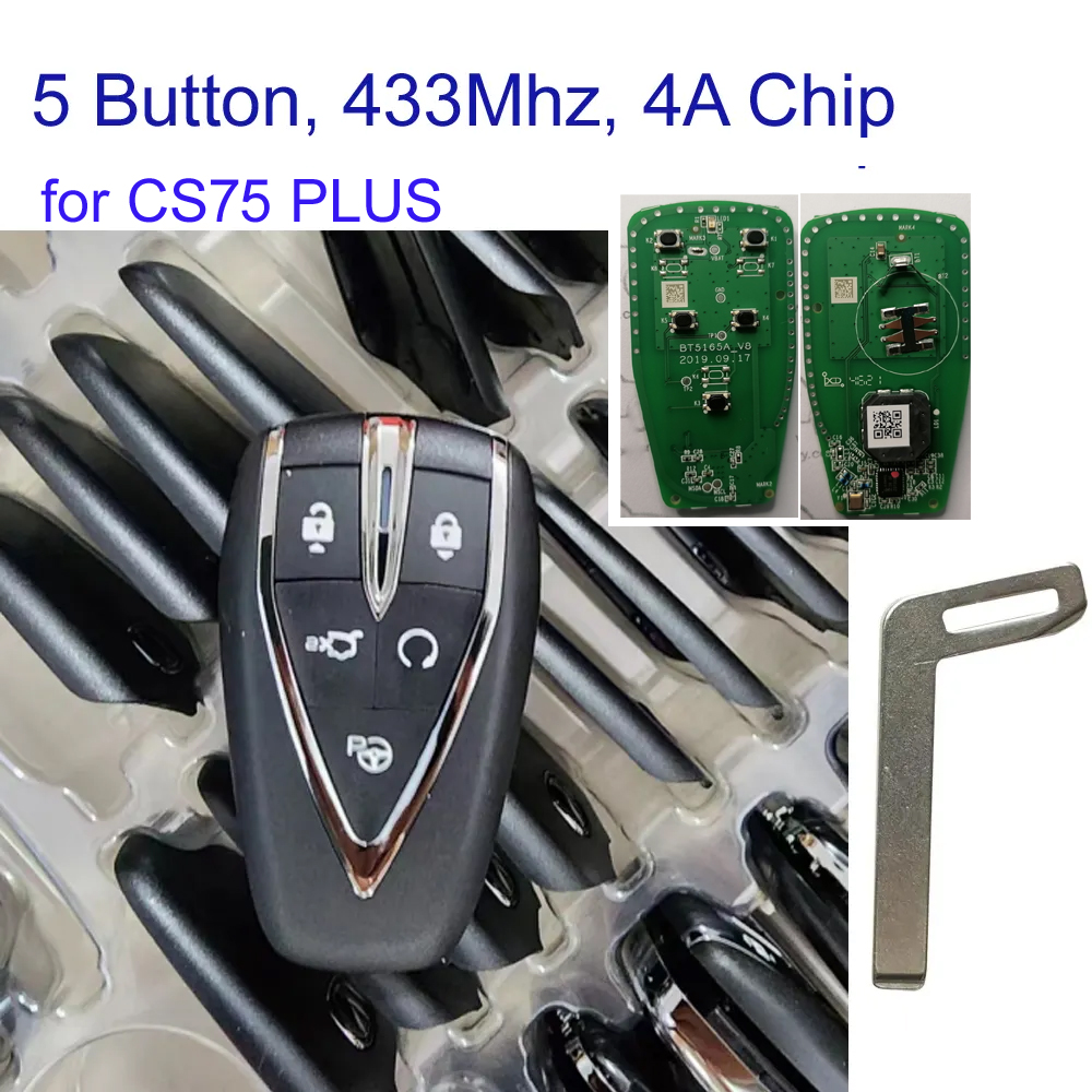 MK230001 Smart Card Key 4 button Keyless Remote Key 434mhz Hitag AES 4A ...