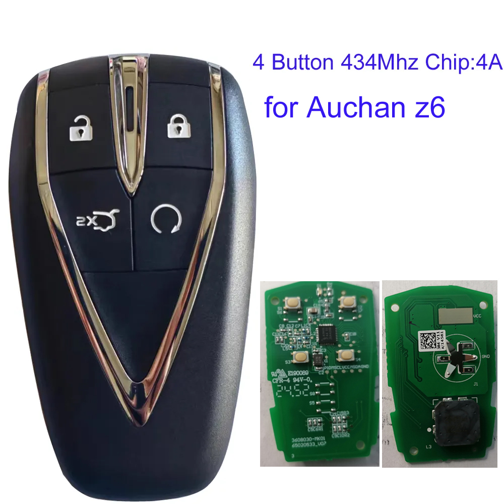 MK230001 Smart Card Key 4 button Keyless Remote Key 434mhz Hitag AES 4A ...
