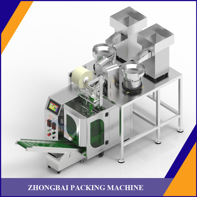 Automatic Counting and Packing Machine with Two Vibratory Bowl Feeders