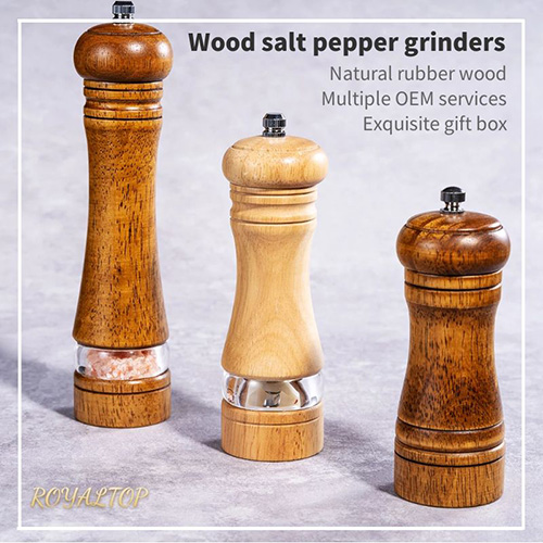 Amazon supplier | Wooden Salt & Pepper Grinder set | adjustable ceramic ...