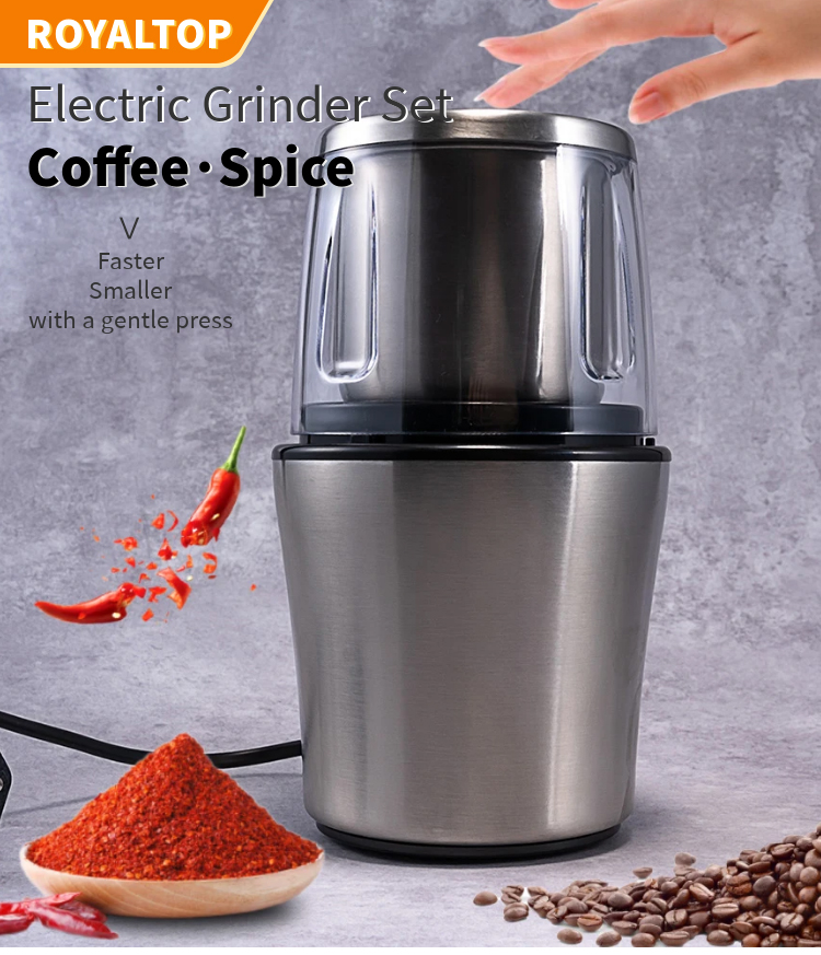 Kitchen Mini electric spice grain mill and coffee bean grinder set