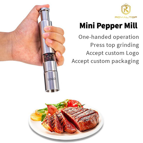 Best Stainless Steel Thumb Sea Salt Mill & Mini Pepper Grinder