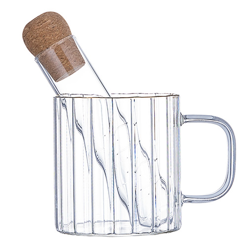 CLEAR | Teacup with Glass tube Strainer | Heat-resistant