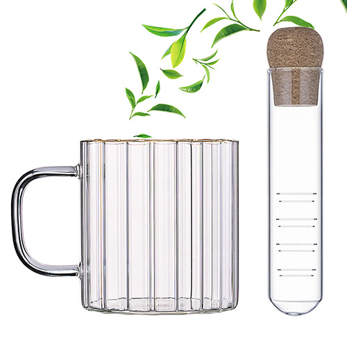 CLEAR | Teacup with Glass tube Strainer | Heat-resistant
