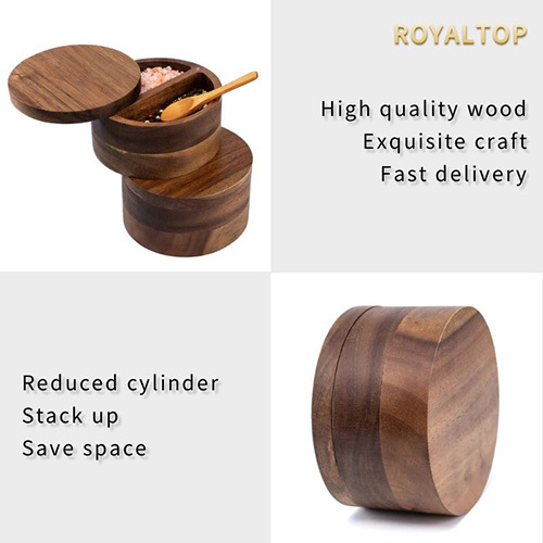 Wholesale Wooden Spice Box & Salt Cellar With Spoon