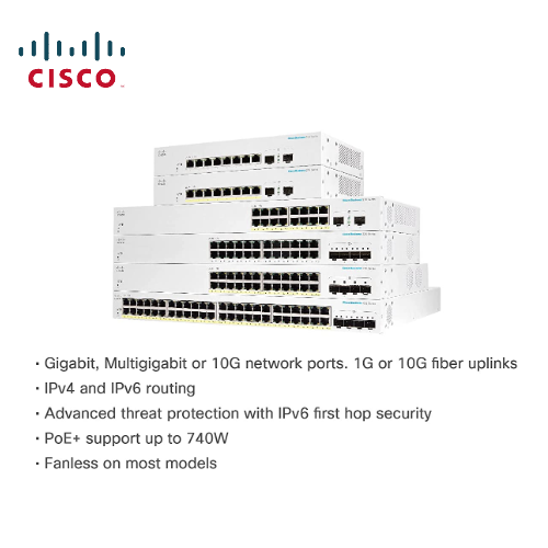 Cisco CBS350-8FP-E-2G-CN 8 10/100/1000 PoE+ ports with 120W power ...