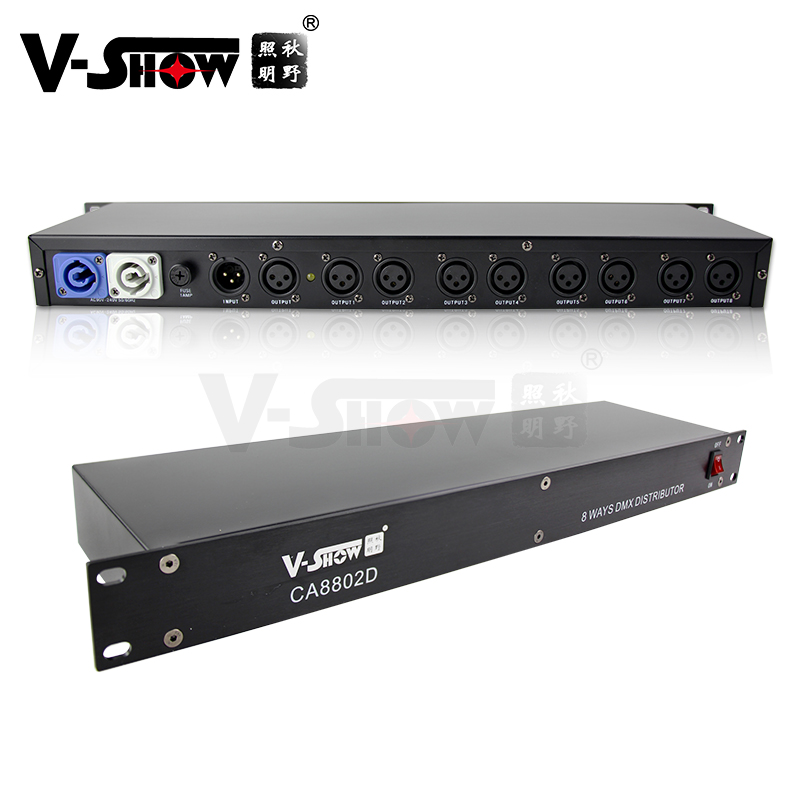 VSHOW DP08 shipping from Euro DMX Splitter Signal amplifier 8 port DMX ...