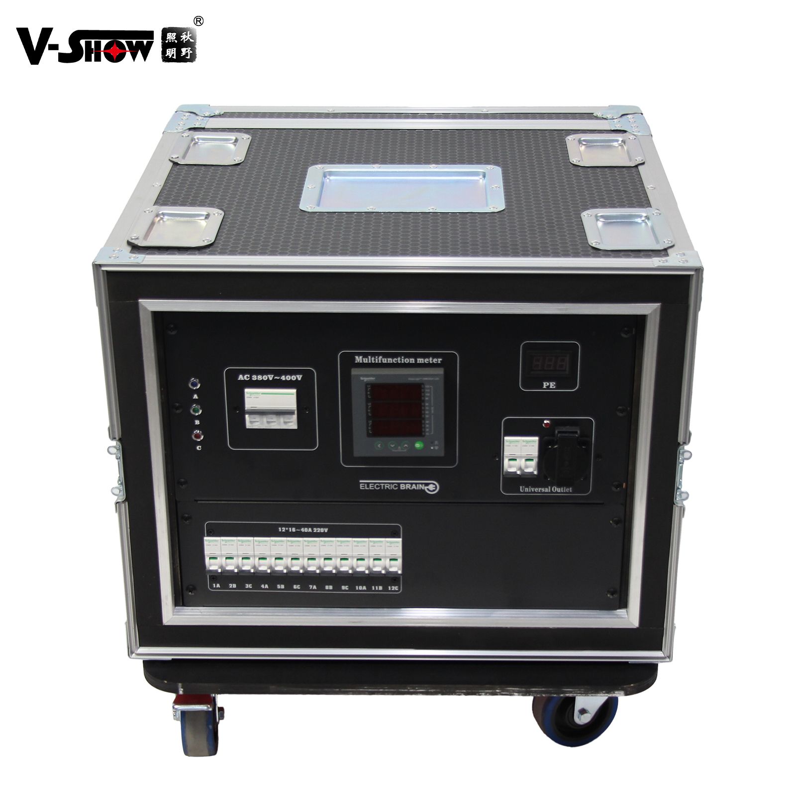 V-Show 12CH 63A mian input & output 3 phase waterproof camlock ...