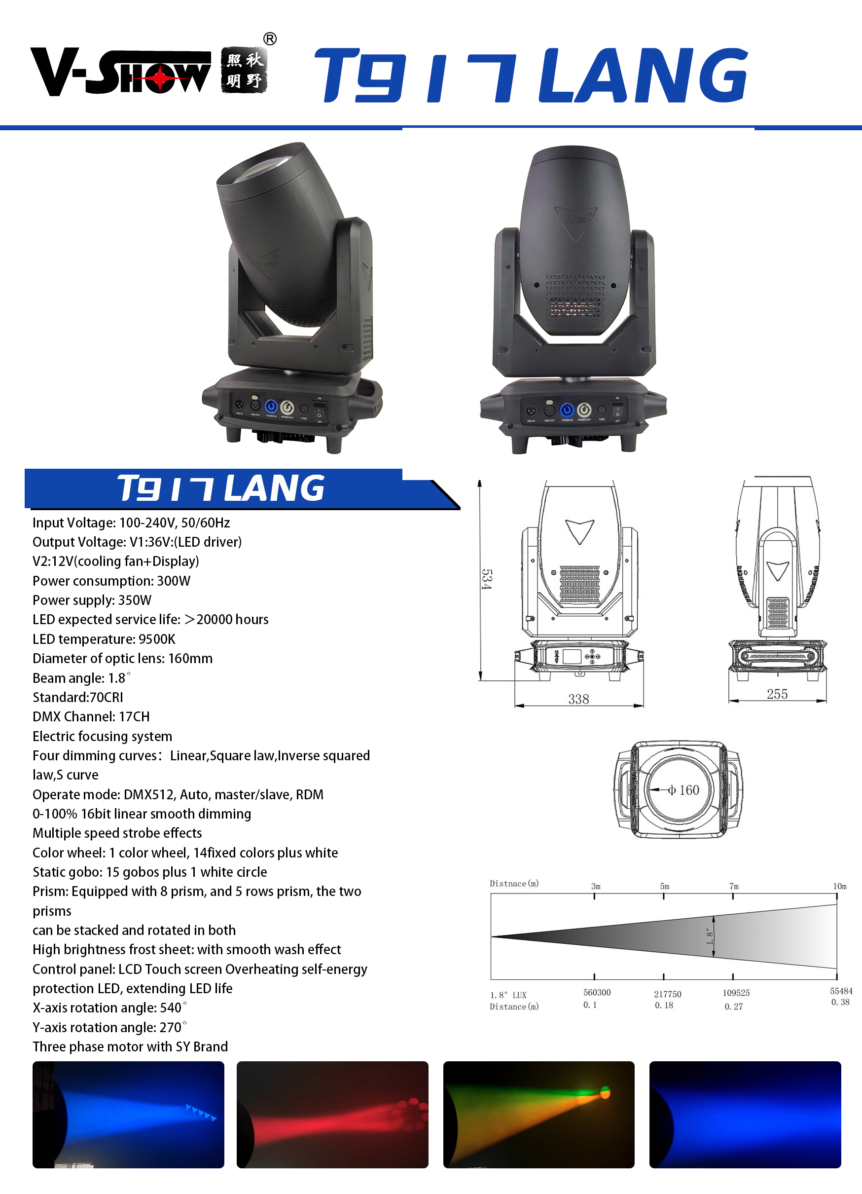 Ship to Spain VSHOW T917 4pcs with flycase High Quality Stage Light ...