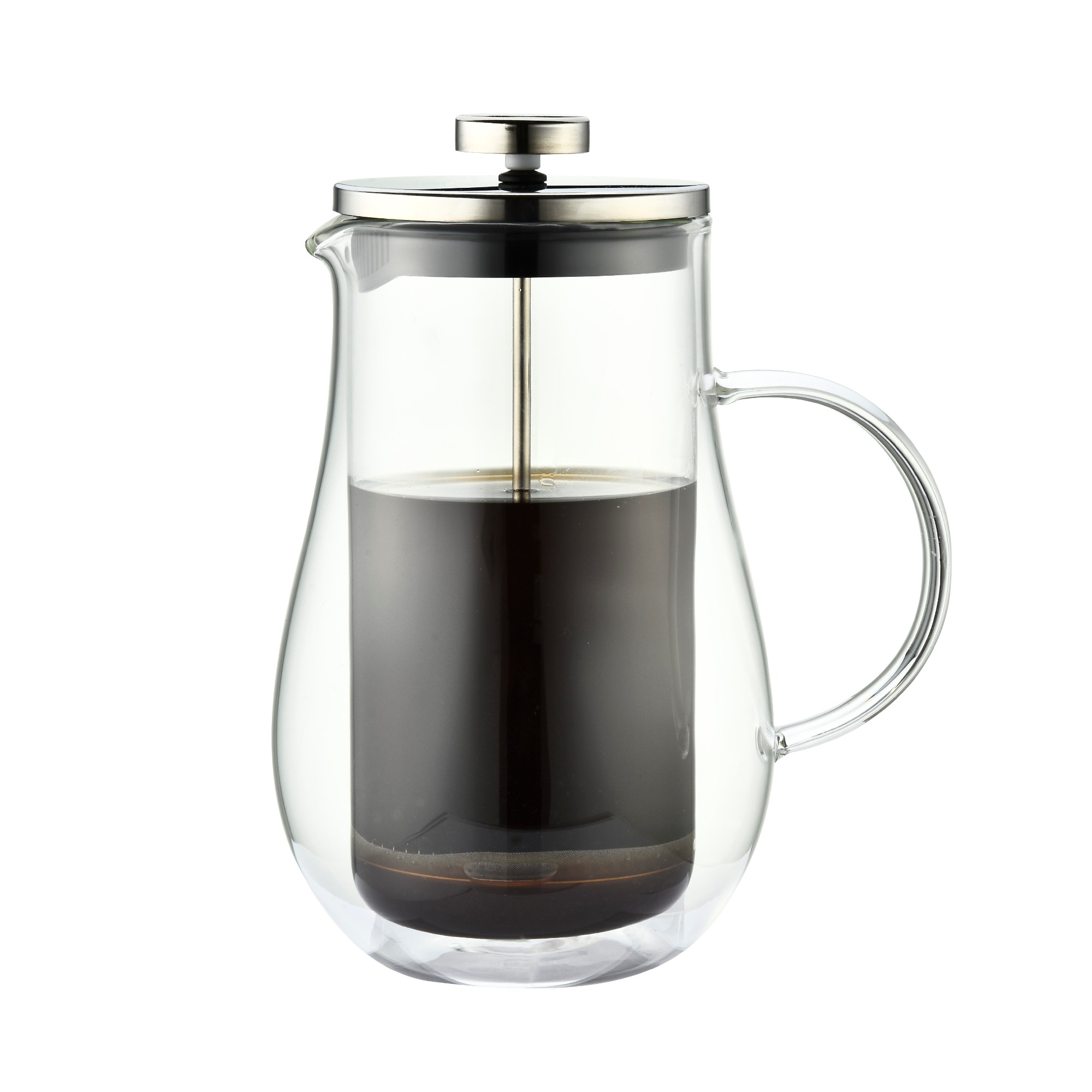 Customized Shape Double Wall Glass Coffee Plunger