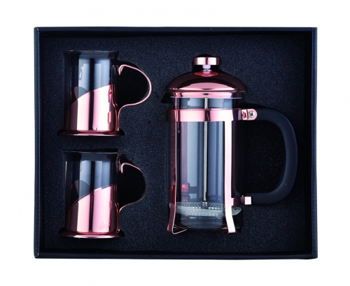 Popular Rose Gold French Press Set with Cups