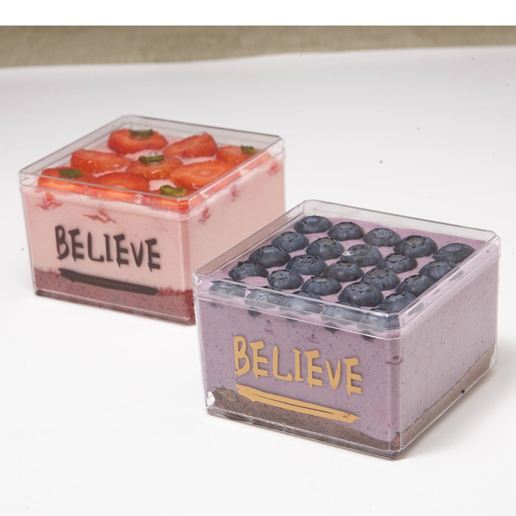 Custom transparent biscuit box ps clear hard plastic cookie box ...