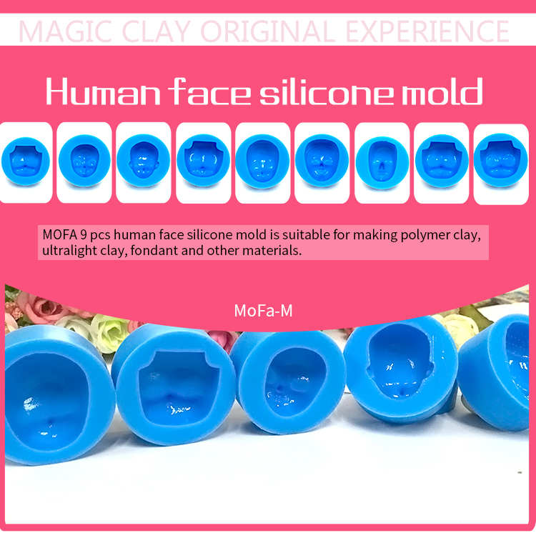 MOFA DIY use Silicone Human Lady Face Mould clay and clay molds for ...