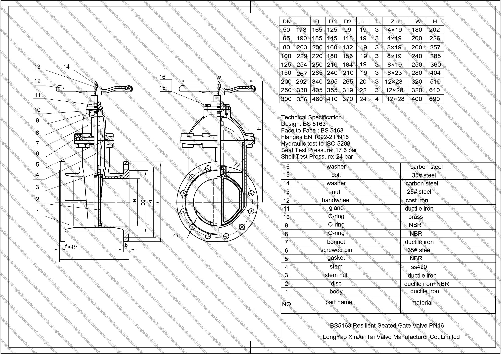 BS5163 Resilient Stem Gate Valve PN16,BS5163 Resilient Gate Valve