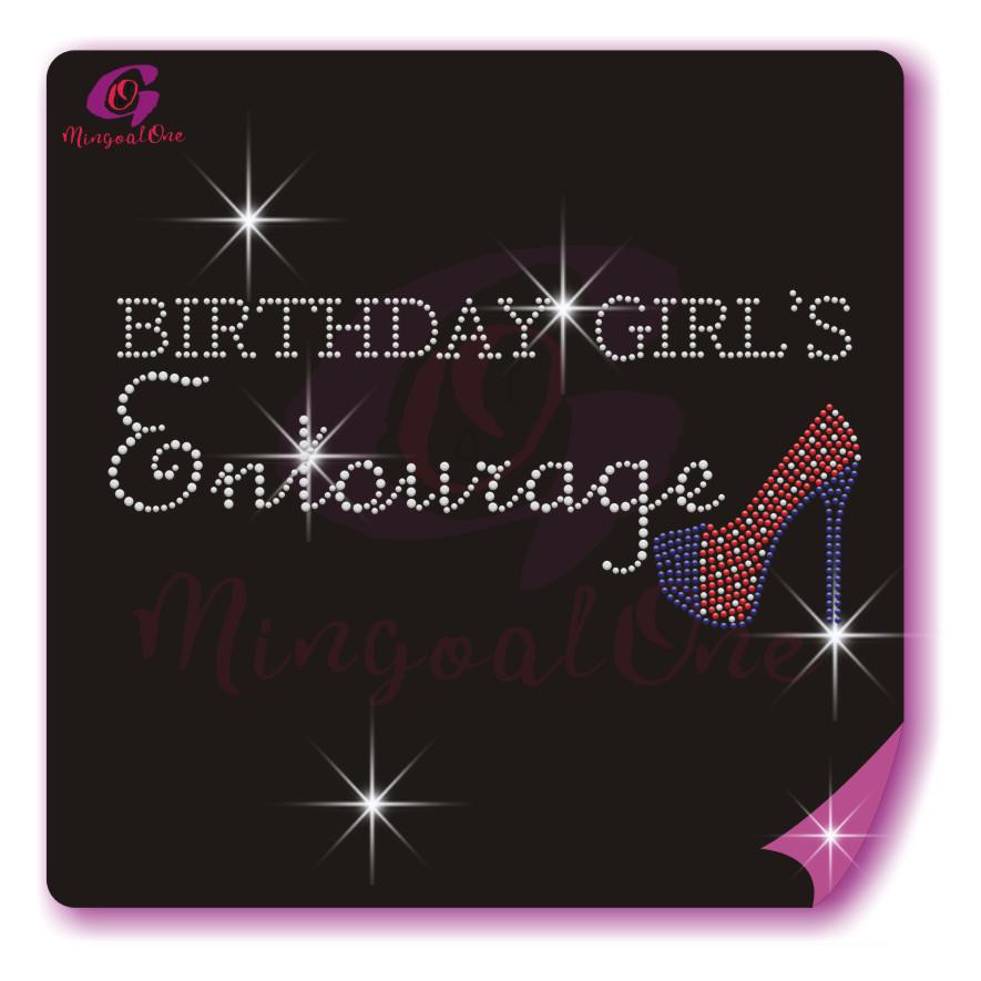 Birthday entourage rhinestone transfer