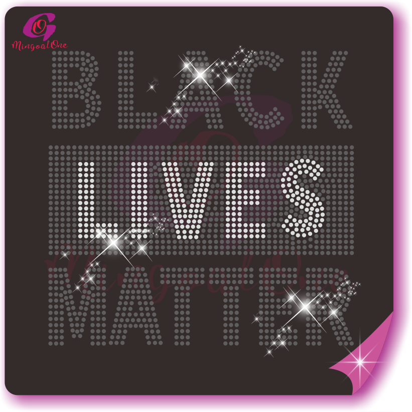 Black lives matter rhinestone transfer