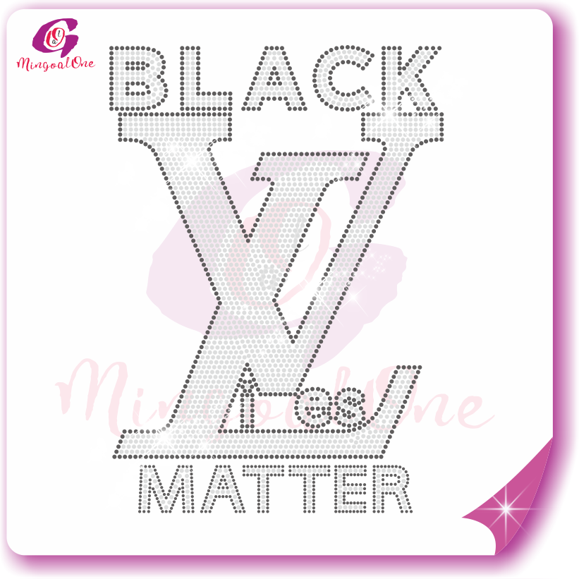 Black lives matter rhinestone transfer