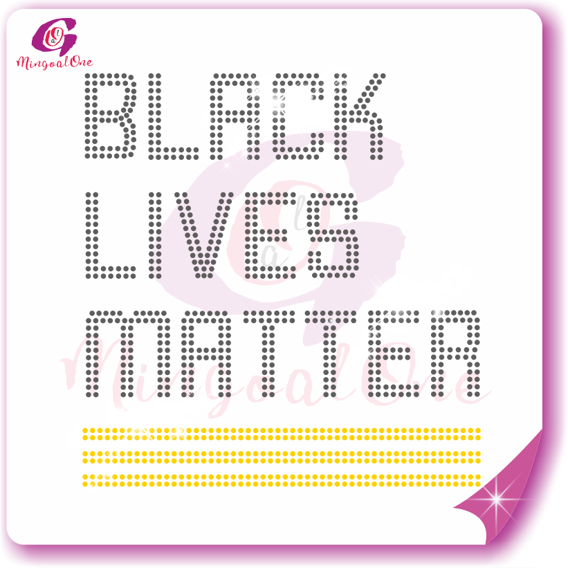 Black lives matter rhinestone transfer