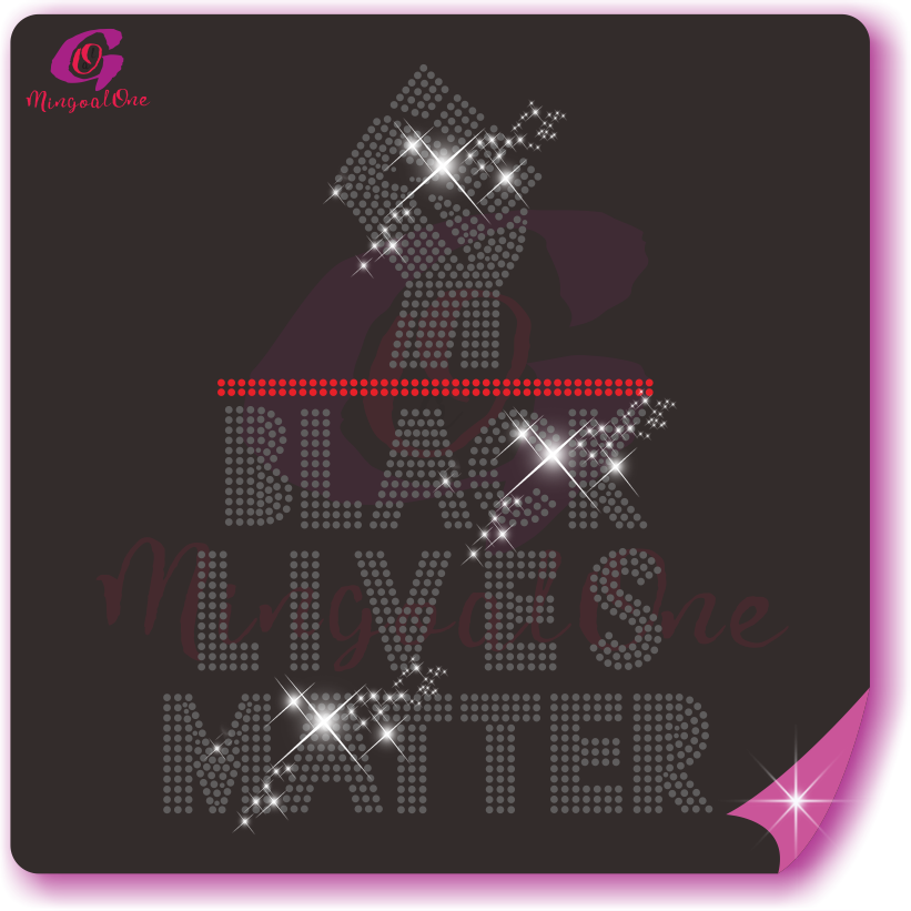 Black lives matter rhinestone transfer