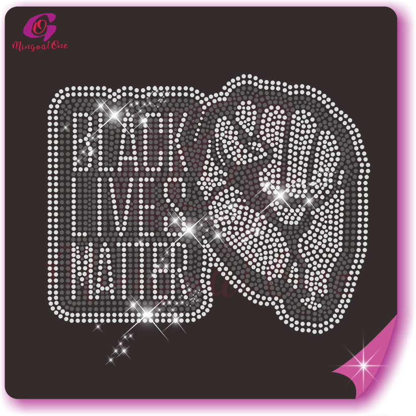 Black lives matter rhinestone transfer