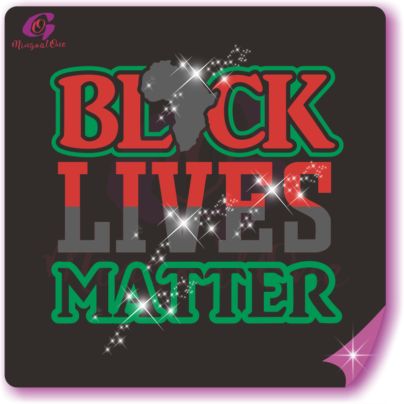Black lives matter rhinestone transfer