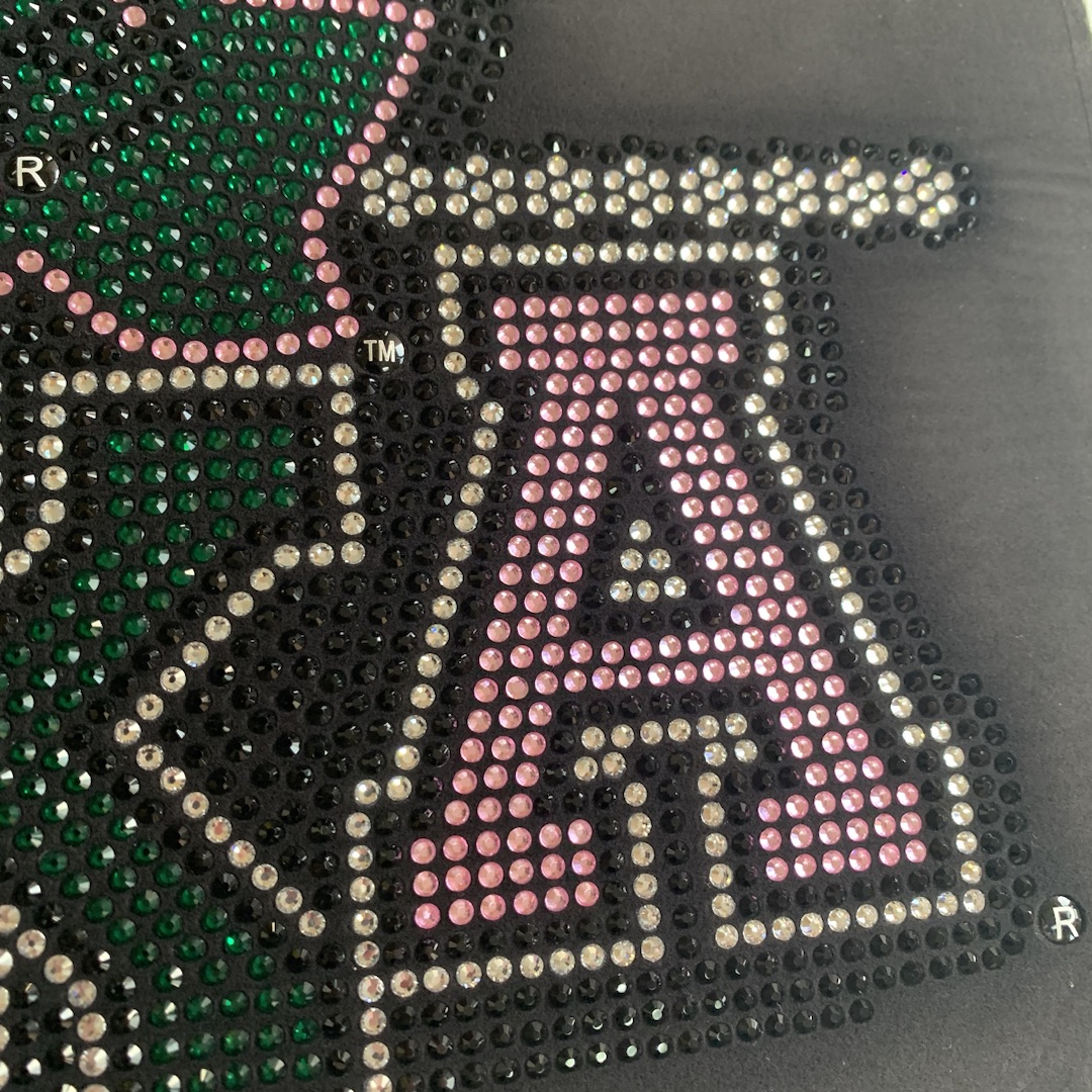 AKA Alpha Pink and Green Sorority Rhinestone Hot Fix Design Transfer