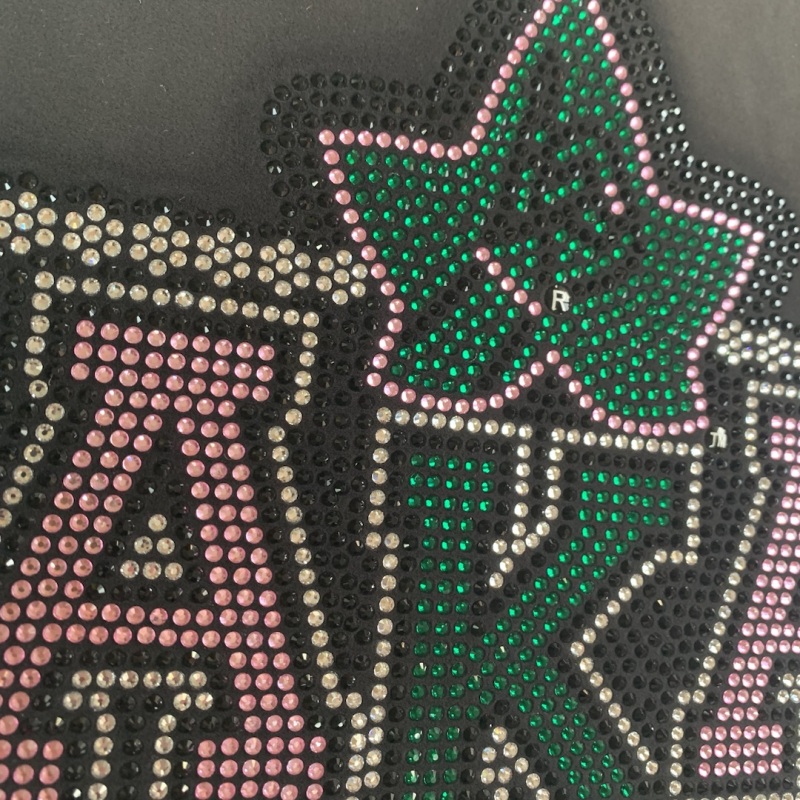 AKA Alpha Pink and Green Sorority Rhinestone Hot Fix Design Transfer