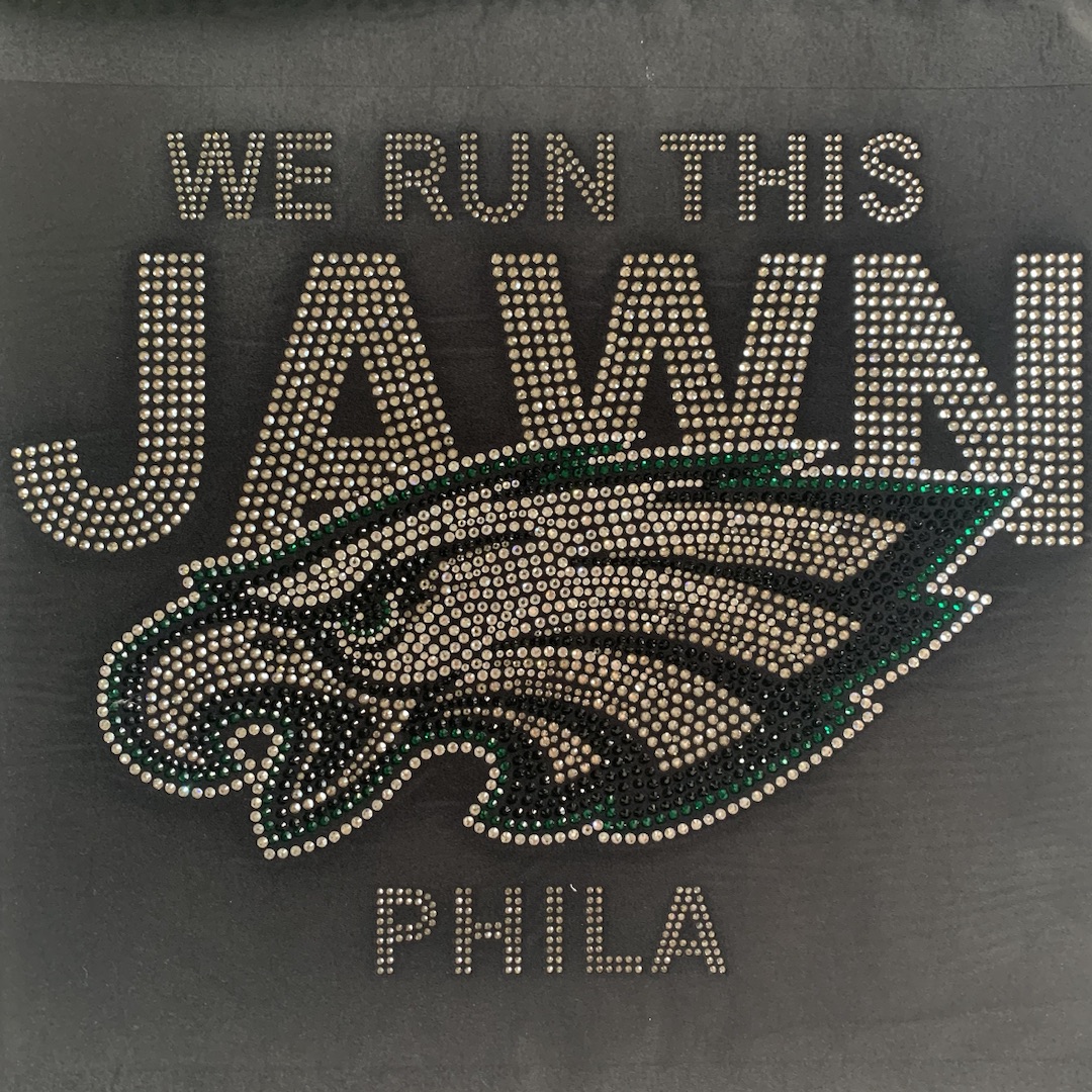 Hotfix Bling Philadelphia Eagles Rhinestone Iron on Design Transfers
