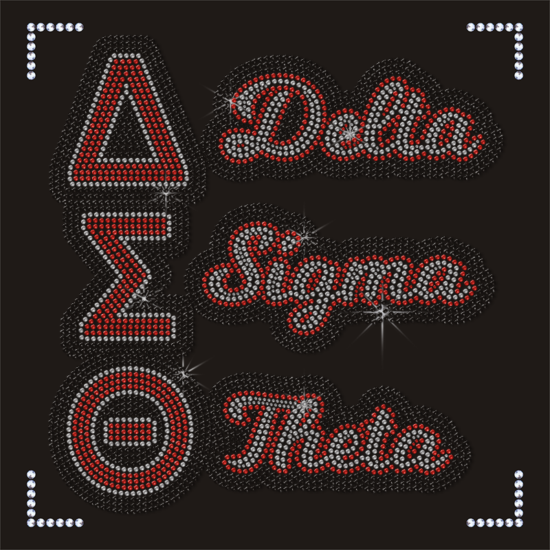 Delta Sigma Theta Iron on Community Organization Rhinestone Transfer
