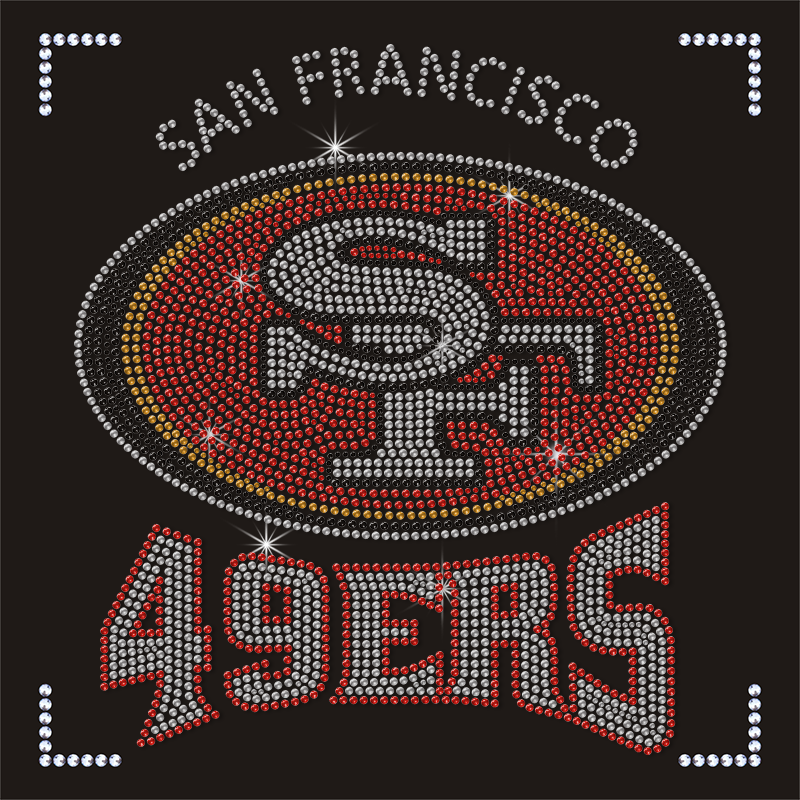 NFL Logo 49er Design High Quality Rhinestone Heat Transfers