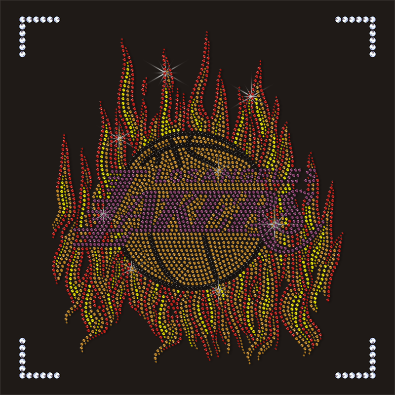 Basketball Team Logo Lakers Design Rhinestone Logo Heat Transfer