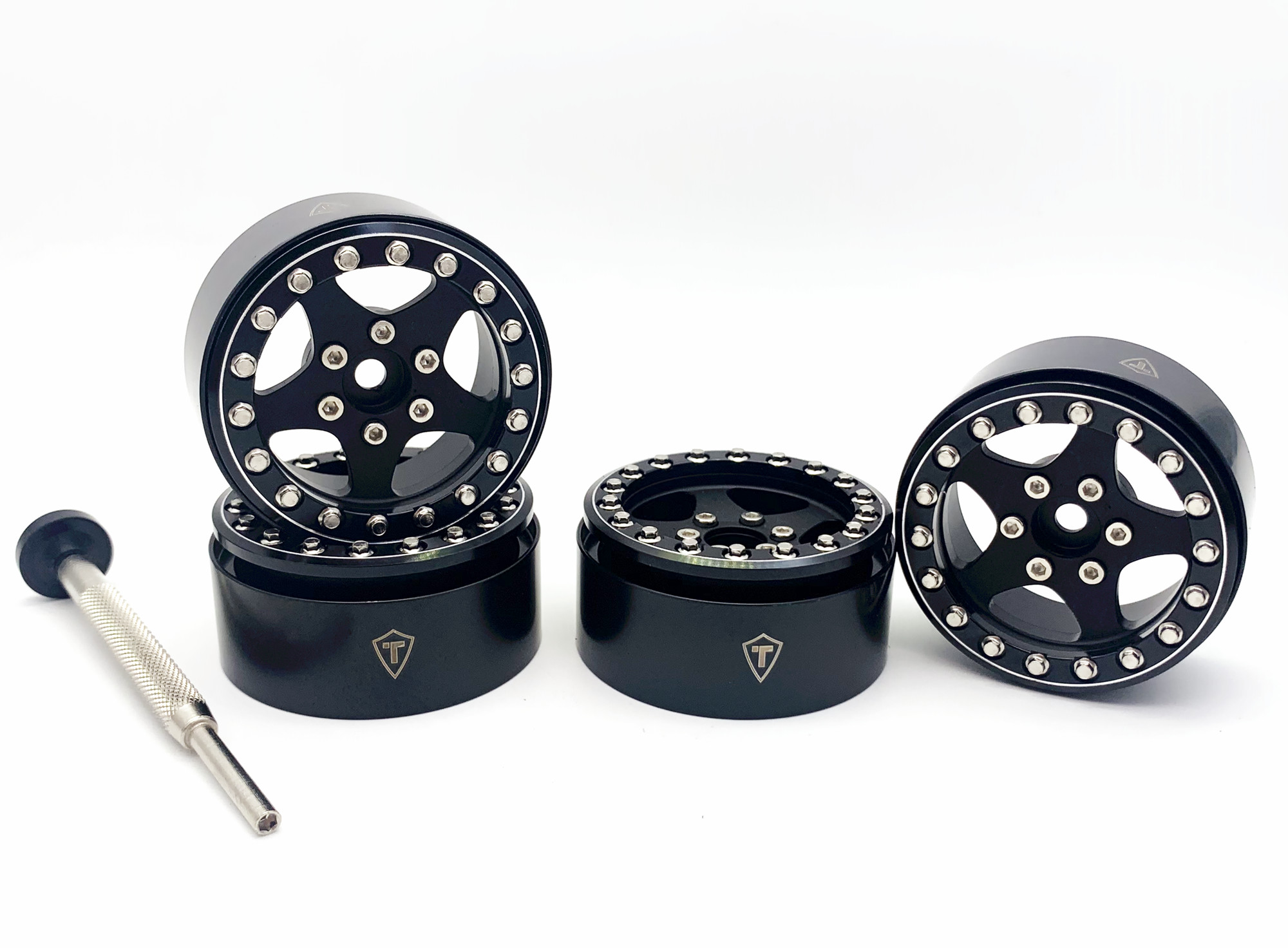 Treal 1.9 Wheels (4pcs) Beadlock Crawler Wheels for 1:10 Scale RC Truck ...