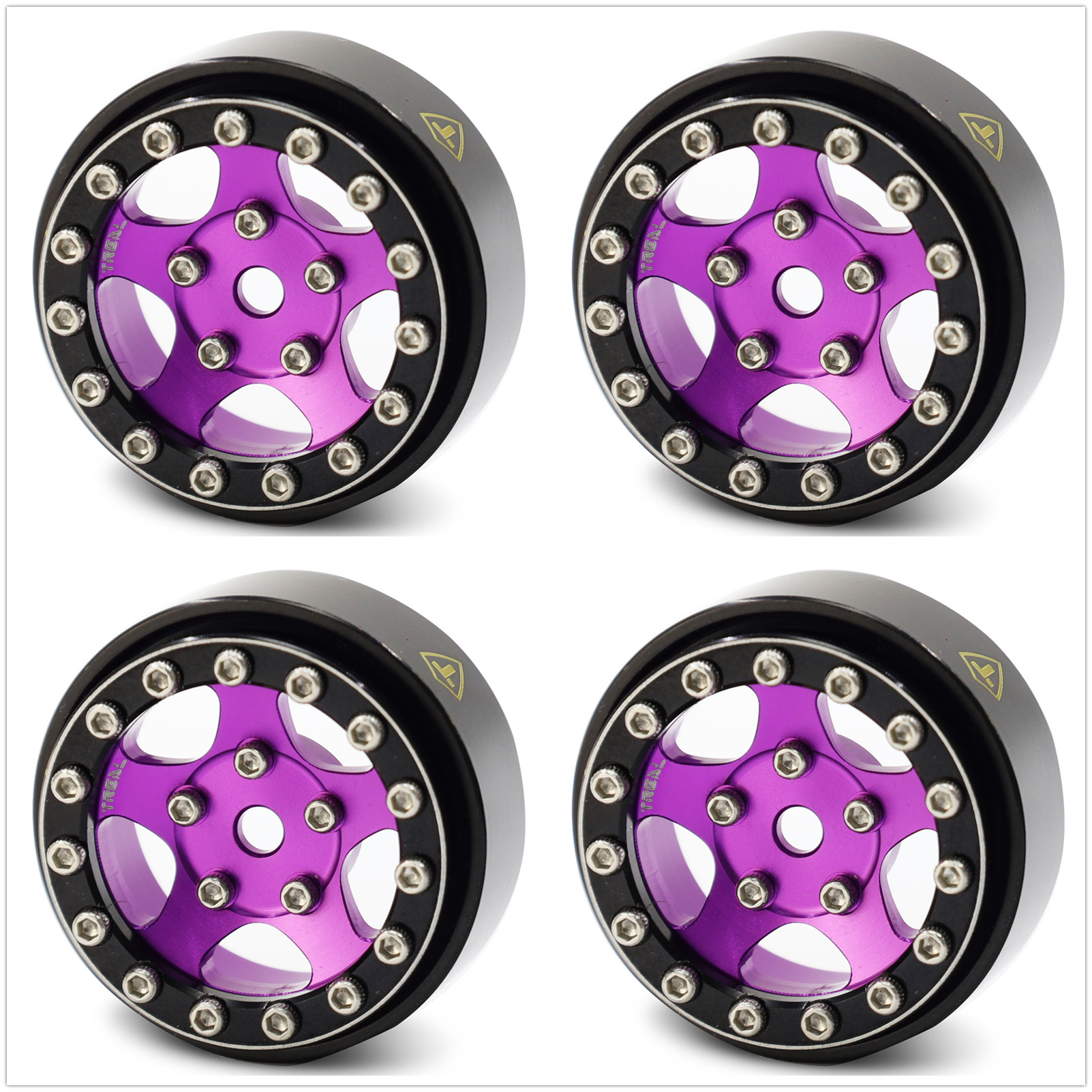 Treal 1.0 Beadlock Wheels(4P-Set) for Axial SCX24 with Brass Rings ...