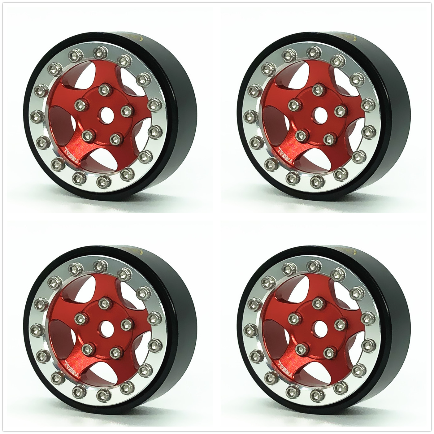 Treal 1.0 Beadlock Wheels(4P-Set) for Axial SCX24 with Brass Rings ...