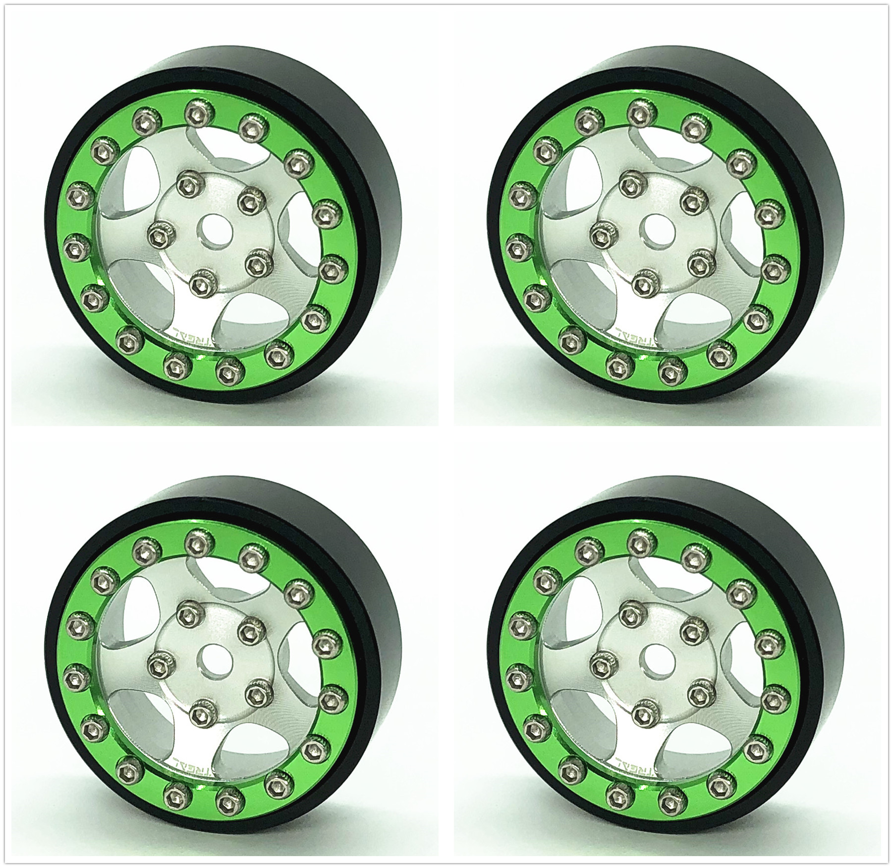 Treal 1.0 Beadlock Wheels(4P-Set) for Axial SCX24 with Brass Rings ...