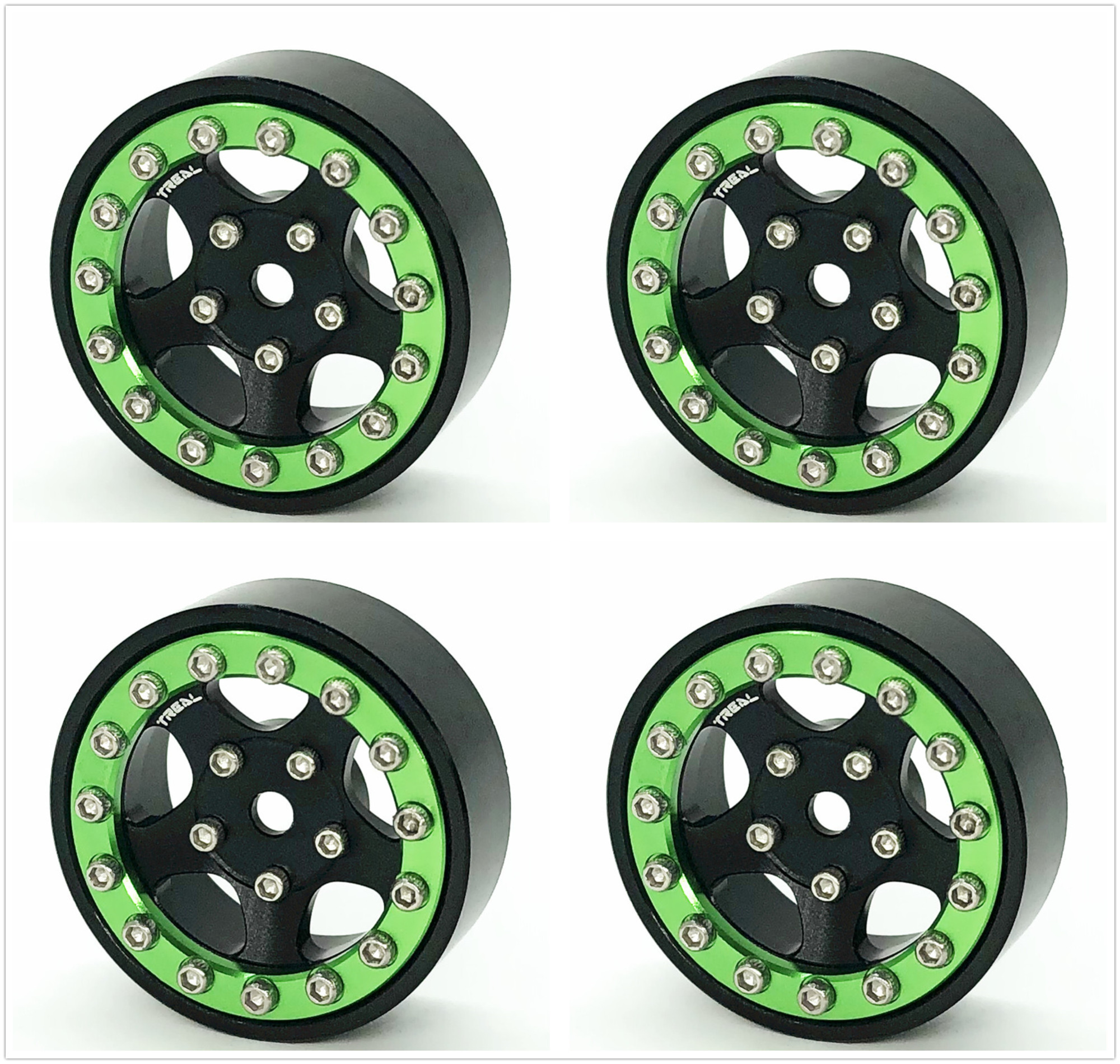 Treal 1.0 Beadlock Wheels(4P-Set) for Axial SCX24 with Brass Rings ...