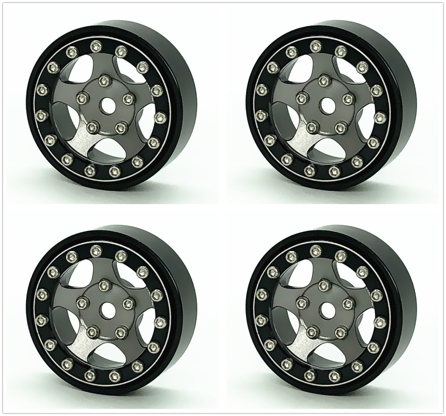 Treal 1.0 Beadlock Wheels(4P-Set) for Axial SCX24 with Brass Rings ...