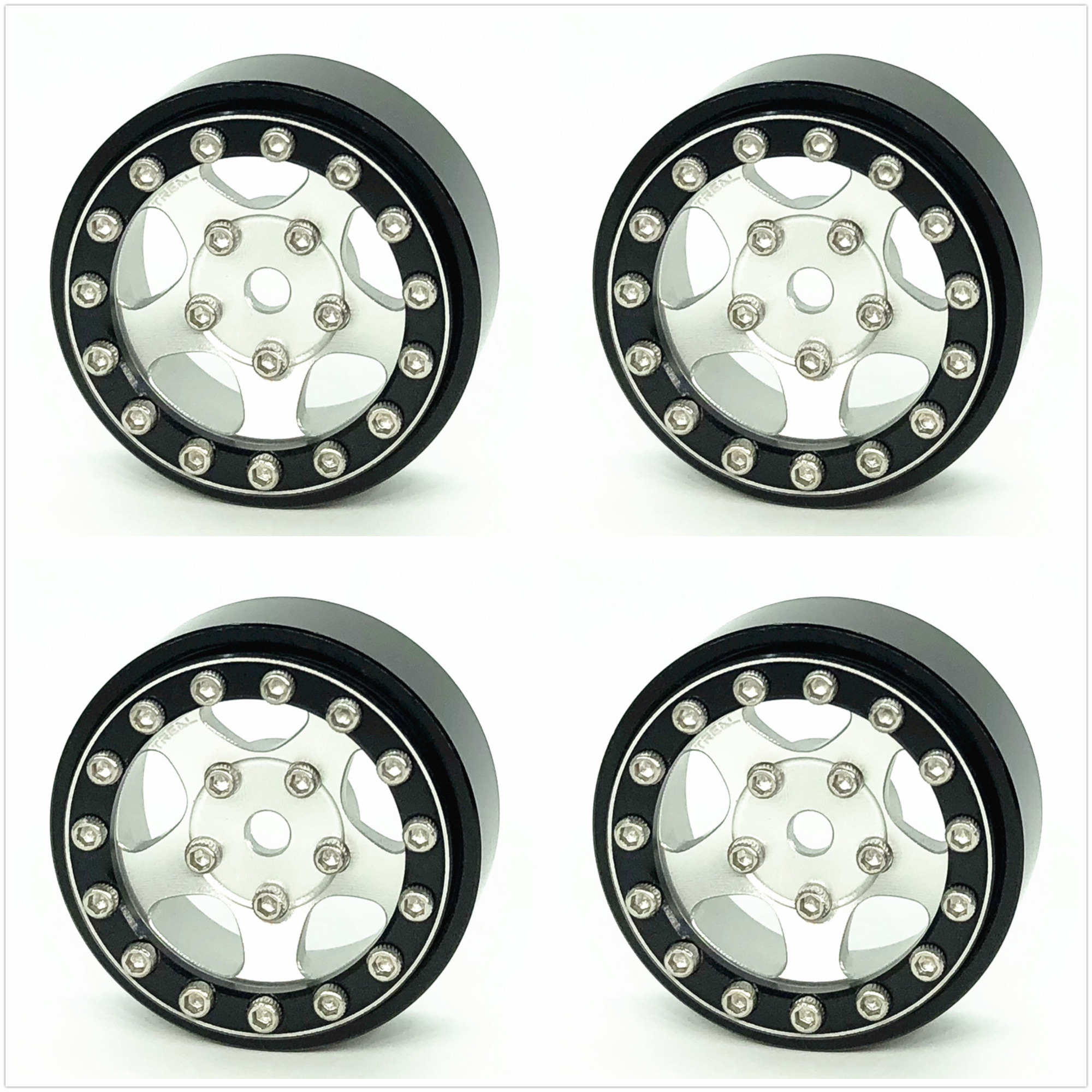 Treal 1.0 Beadlock Wheels(4P-Set) for Axial SCX24 with Brass Rings ...