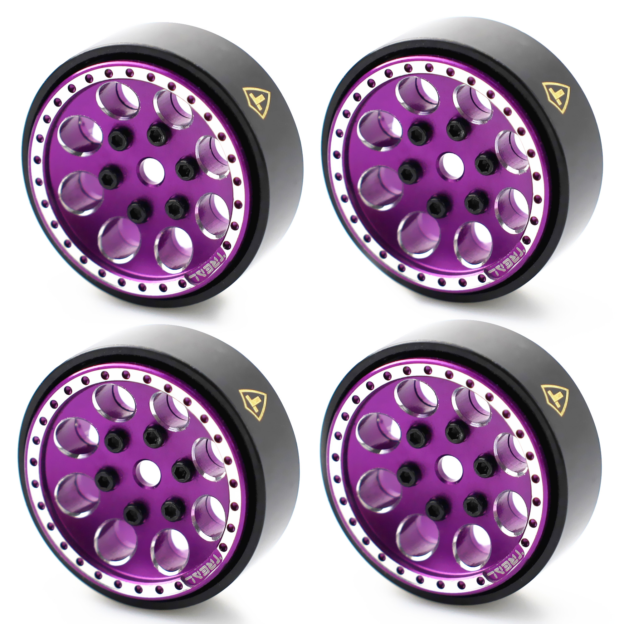 Treal 1.0 Beadlcok Wheels(4P-Set) for Axial SCX24 1/24 Crawler Brass ...